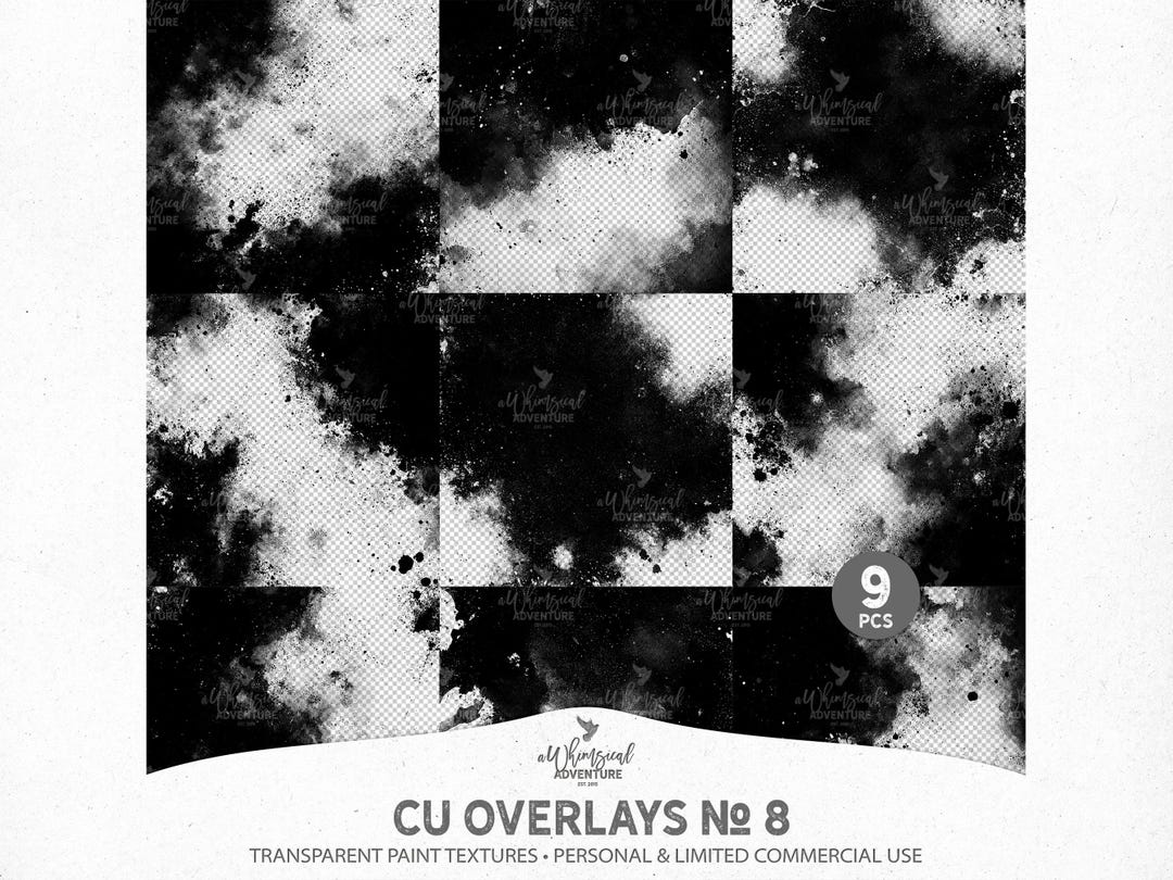 Transparent Painted Overlays PNG Files Scrapbook Designer Tools ...