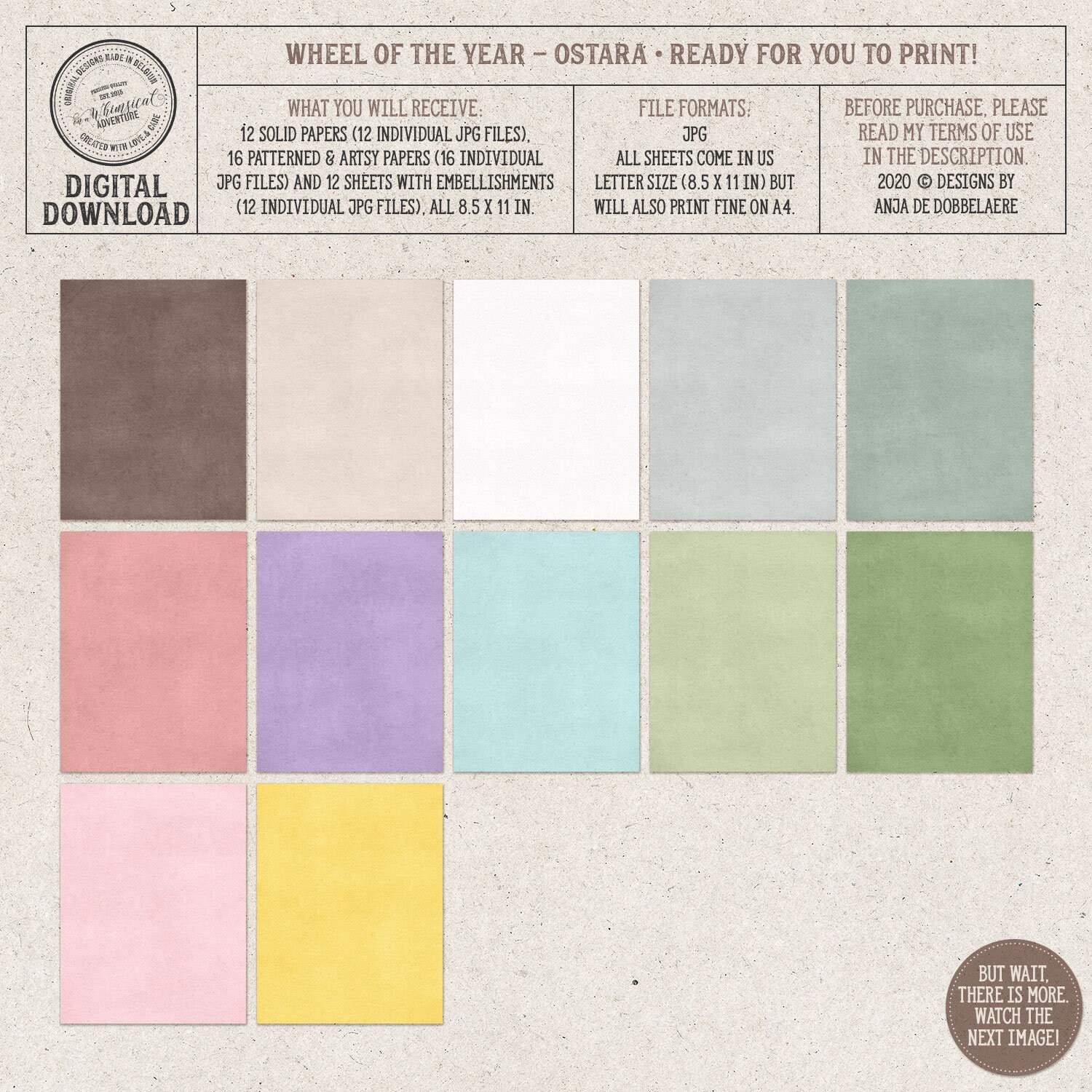 Ostara Scrapbook Kit Printable, Papers and Elements, Wheel of the Year ...