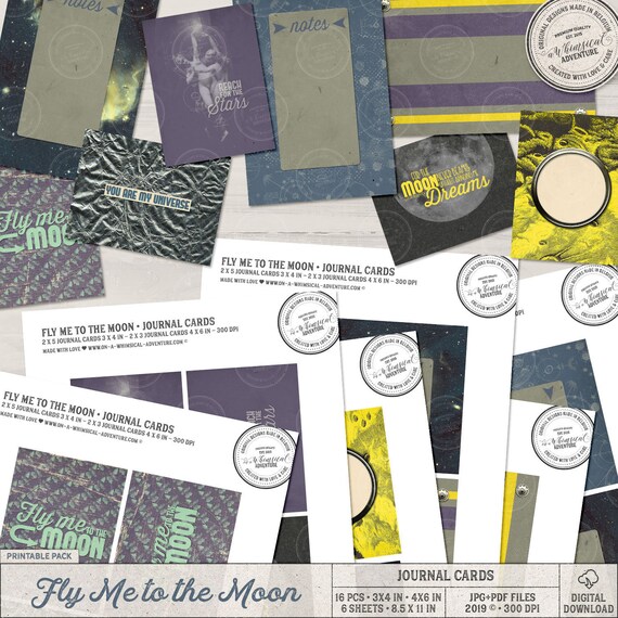 Outer Space Sci-Fi To The Moon And Back Printable Journal | Etsy