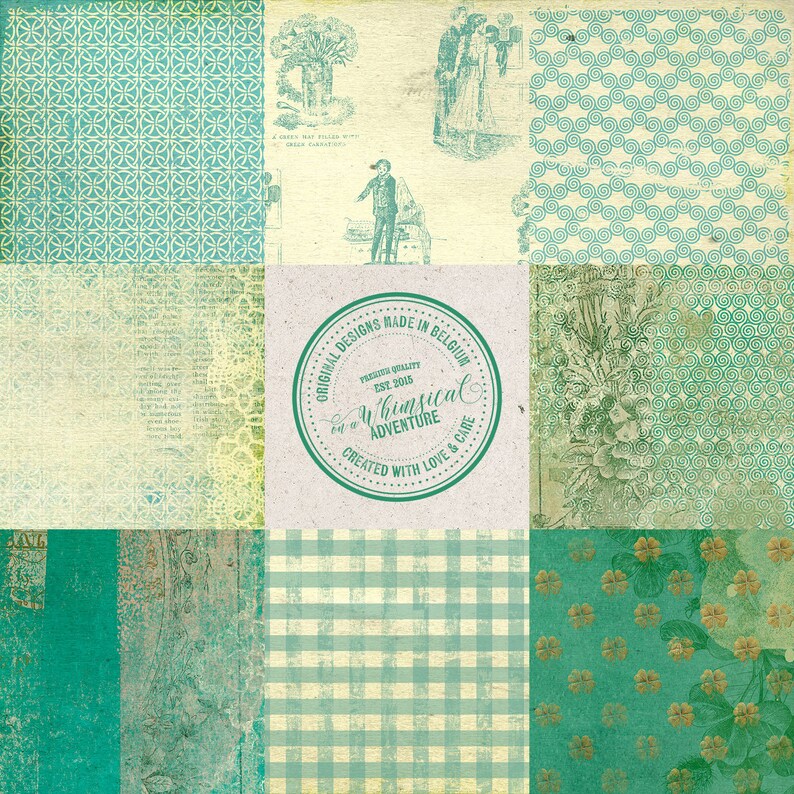 A Stroke of Luck Digital Paper Printable Shamrock Scrapbook - Etsy