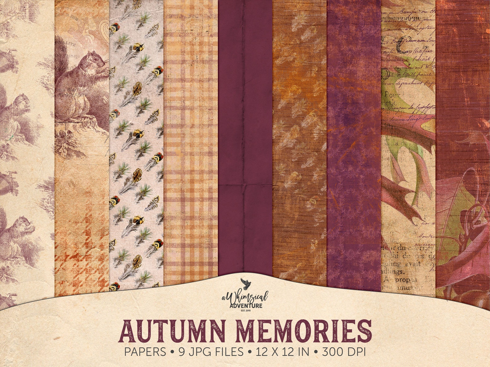 Fall Scrapbook Paper Instant Download Digital Paper Pack - Etsy