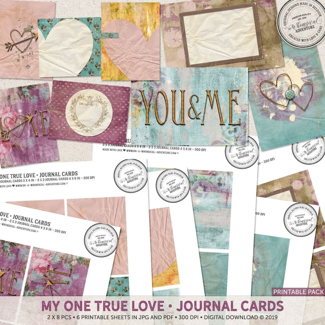 My One True Love, Romantic Journal Set, Printable Scrapbooking ...