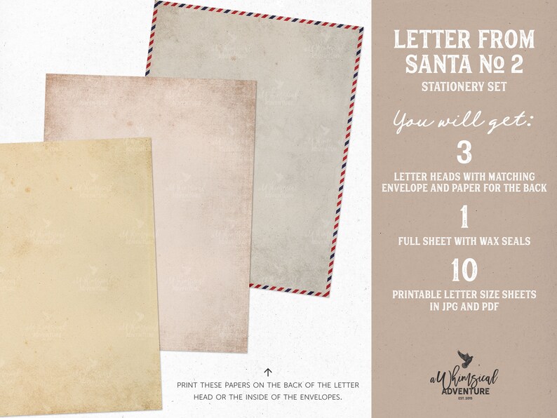 Letter From Santa Printable Vintage Christmas Stationery, Santa Claus ...