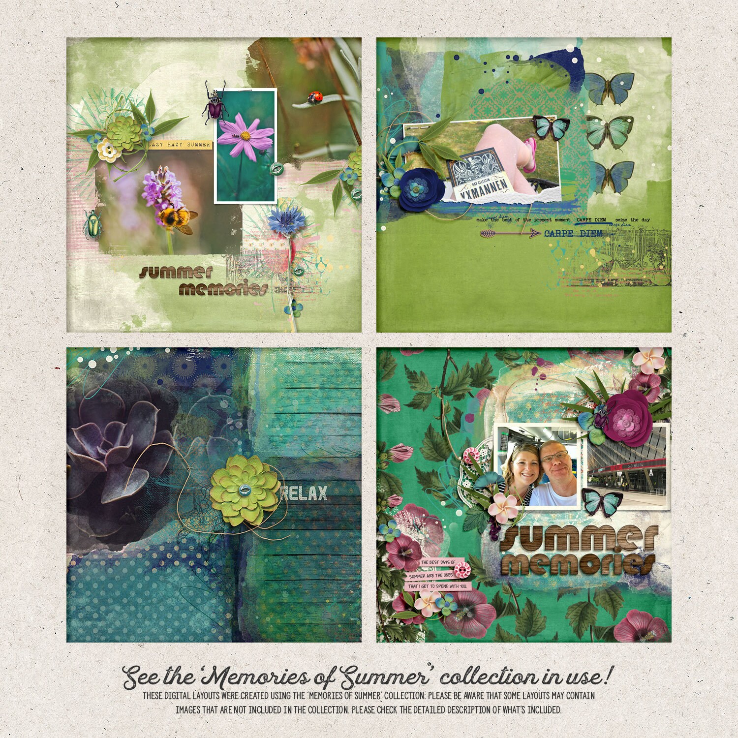 Tropical Flowers and Leaves Digital Paper Pack Fruity | Etsy