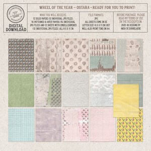 Ostara Scrapbook Kit Printable, Papers and Elements, Wheel of the Year ...