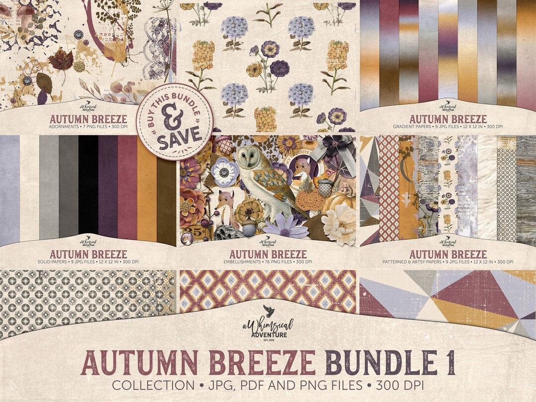 Digital Scrapbooking, Instant Download, Autumn Decor, Fall Colors ...