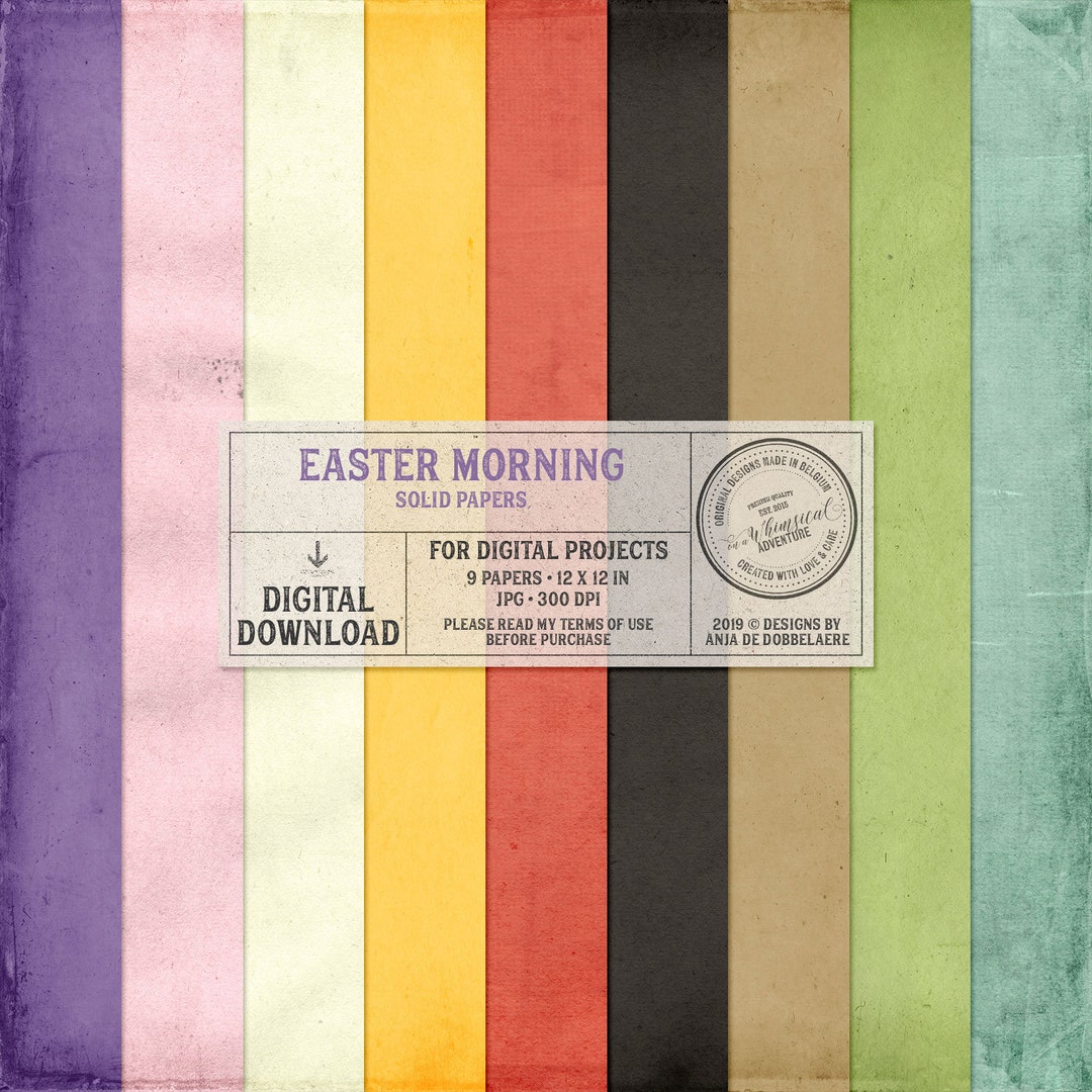 Handmade Digital Cardstock, Unicolor Cardboard, Happy Easter, Colorful ...