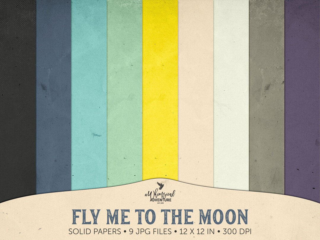 Space Themed, Cosmic Papers, to the Moon and Back, Solid Color, Instant ...