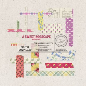 Washi Tape, Elements, Happy Easter, Digital Scrapbooking, Downloadable ...