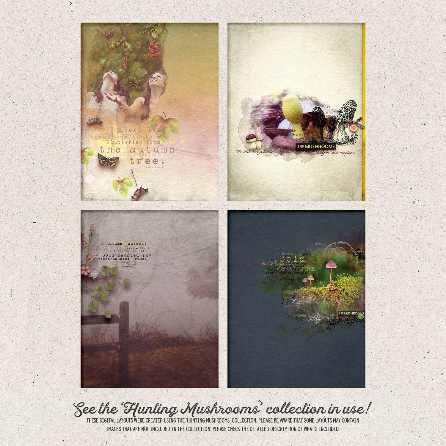 Fall Themed Colors Autumn Paper Pack in the Woods Autumn - Etsy