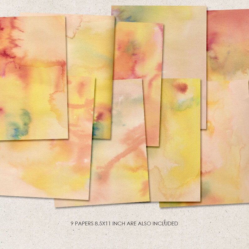 Hand Painted Watercolor Papers Digital Download Printable | Etsy