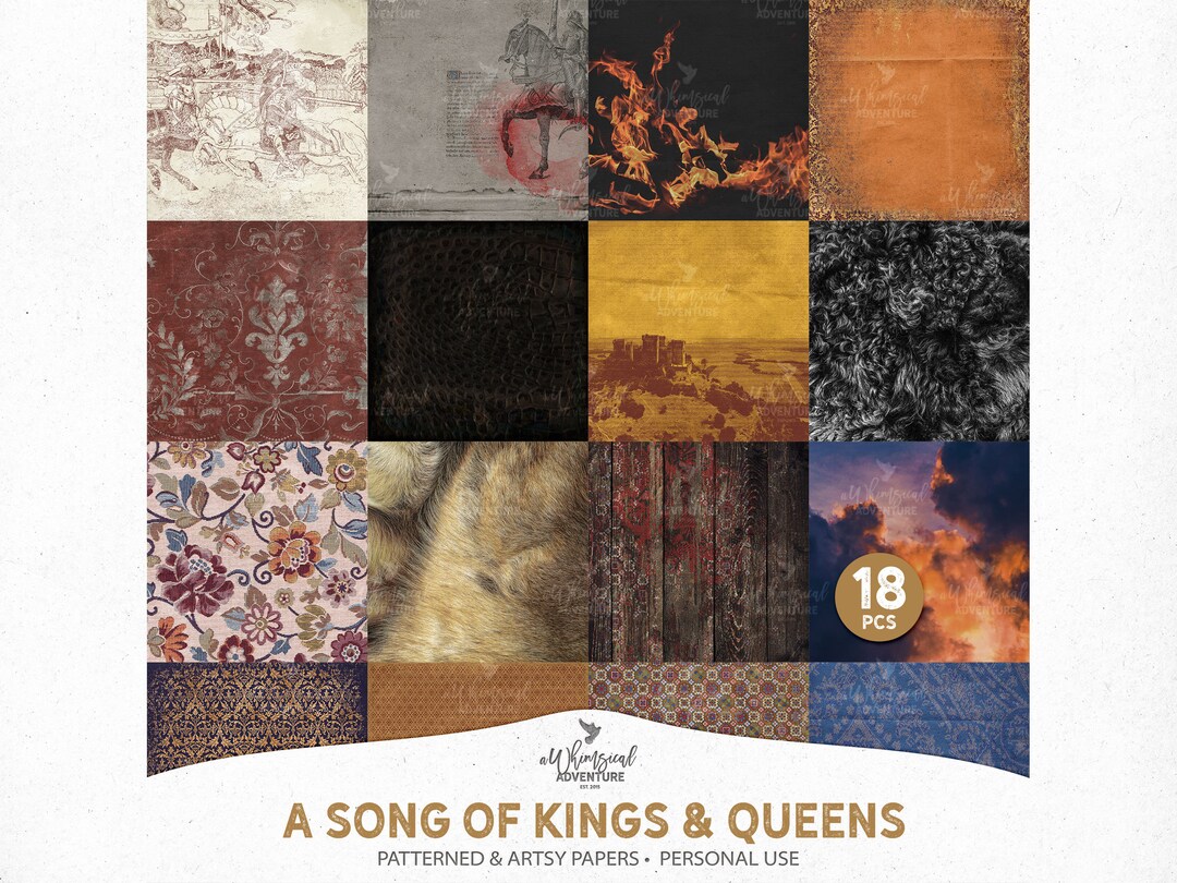 Dragons and Castles Digital Paper, Medieval Scrapbook Paper, Dark ...