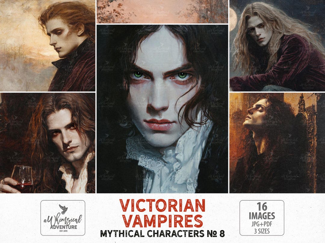 Victorian Goth Vampire Art for Junk Journals - Moody Printable Scenes ...