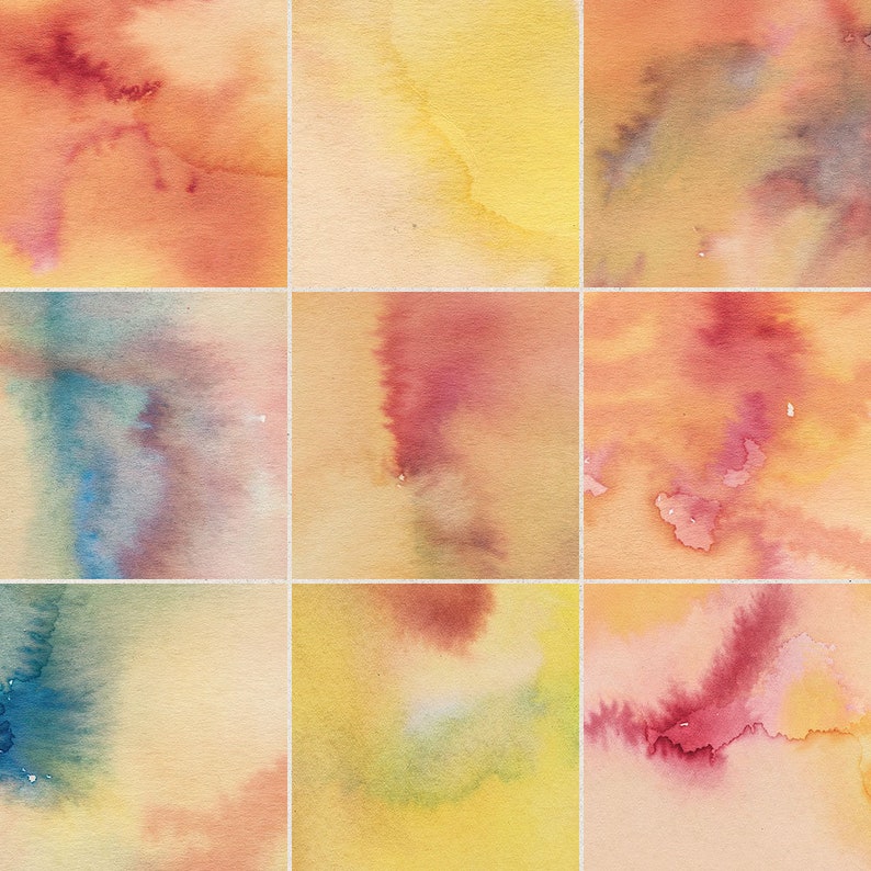 Hand Painted Watercolor Papers Digital Download Printable | Etsy