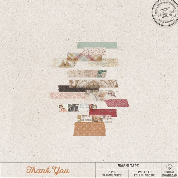 Washi Tape Set Instant Download Digital Scrapbooking - Etsy