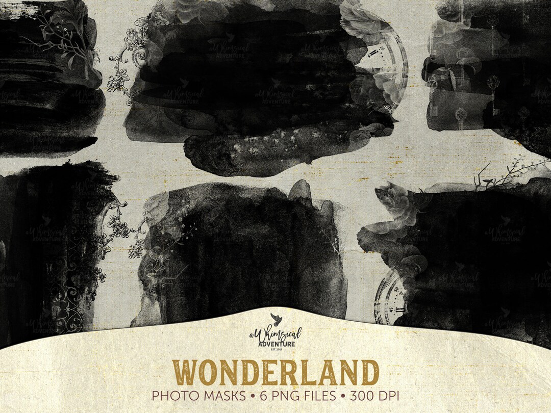 Handmade Clipping Masks, Alice in Wonderland, Digital Photo Mask ...