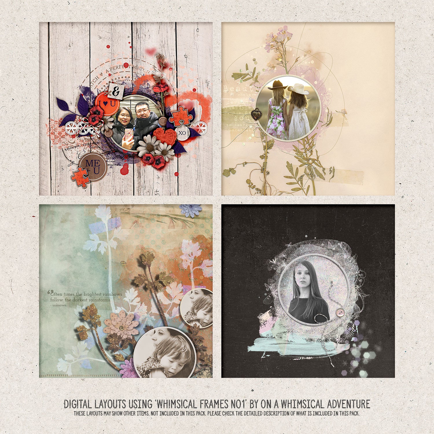 Layered Frame Templates, Round Digital Frames, Instant Download, Paint ...