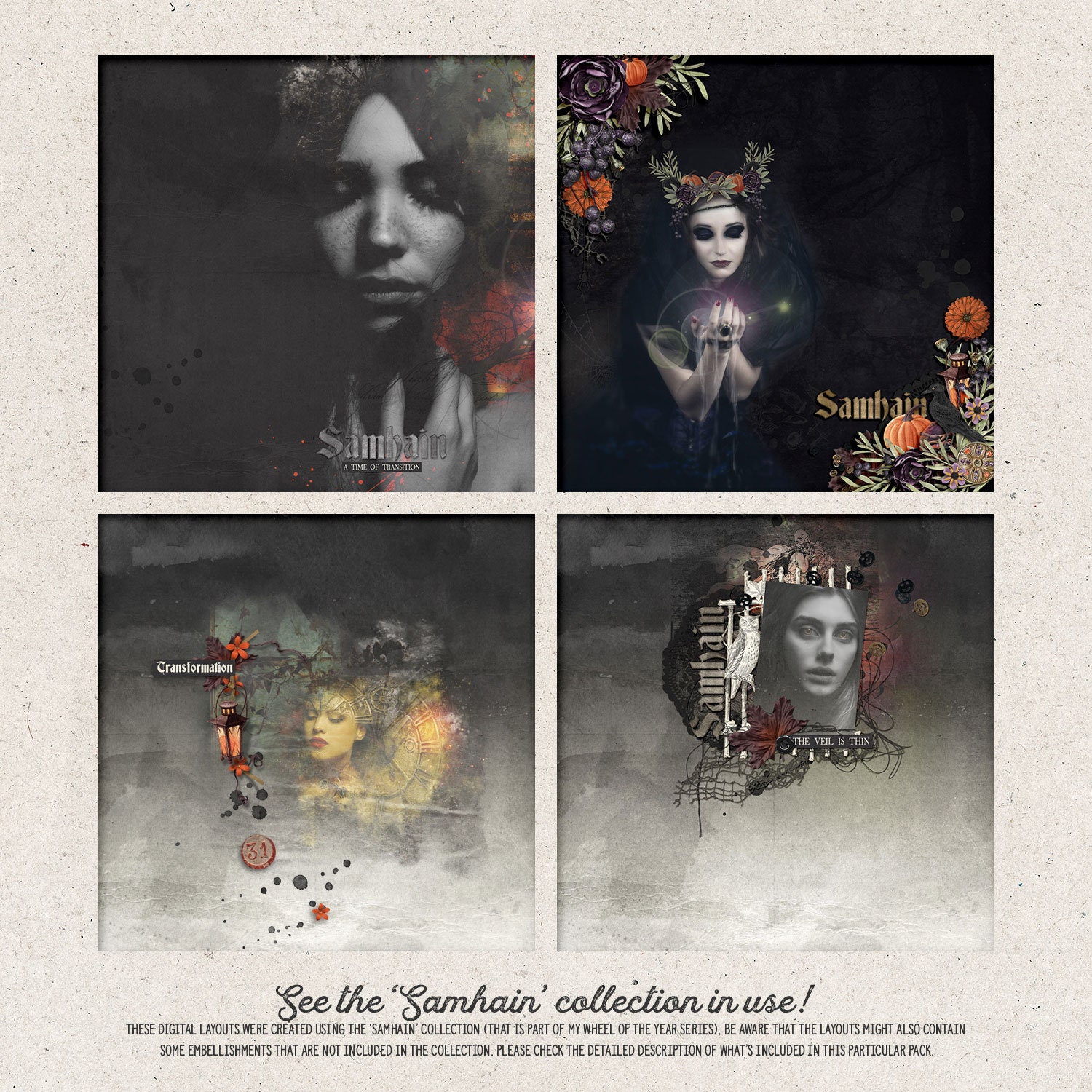 Samhain Wheel of the Year Overlays, Gothic Overlays, Horror Overlays ...