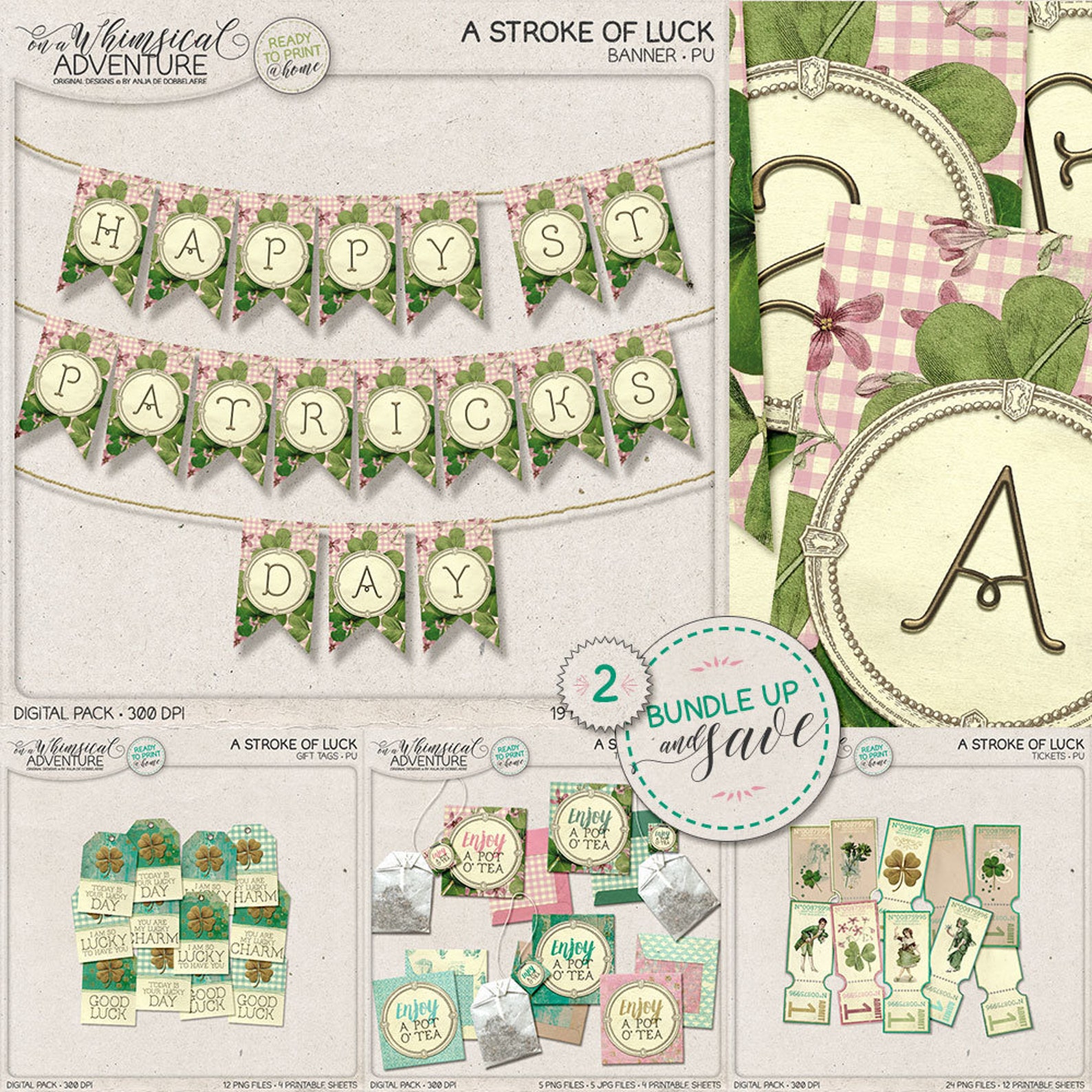 Irish Paper Craft Supplies Shamrock Scrapbooking Printable - Etsy