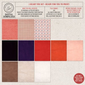 Printable Scrapbook Collage Kit, Valentine's Day Kit, Couple Scrapbook ...