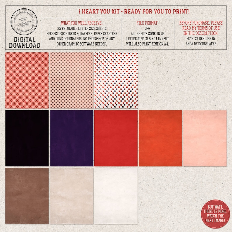 Printable Scrapbook Collage Kit Valentine's Day Kit - Etsy