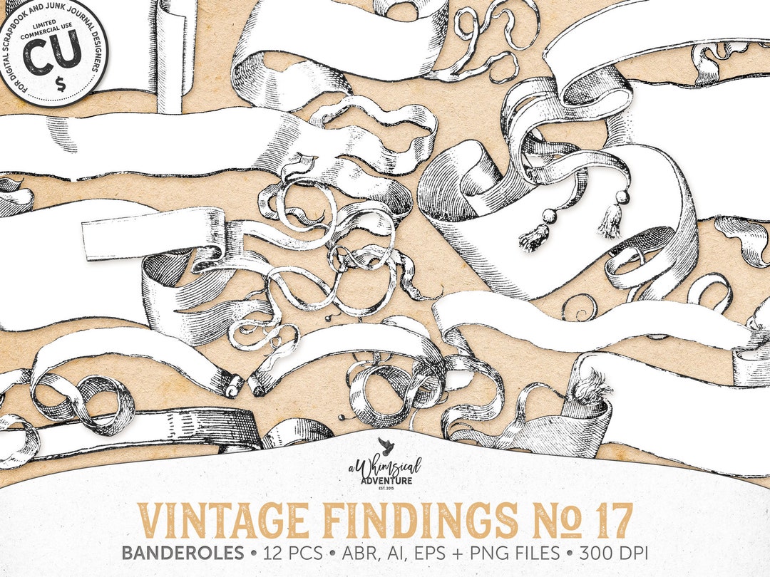 Medieval Banners and Ribbons Clipart for Commercial Use, Instant ...