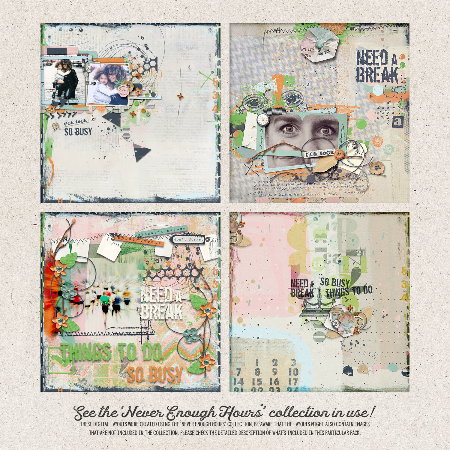 Busy Life Hours in A Day Mixed Media Hand Drawn Graphics | Etsy