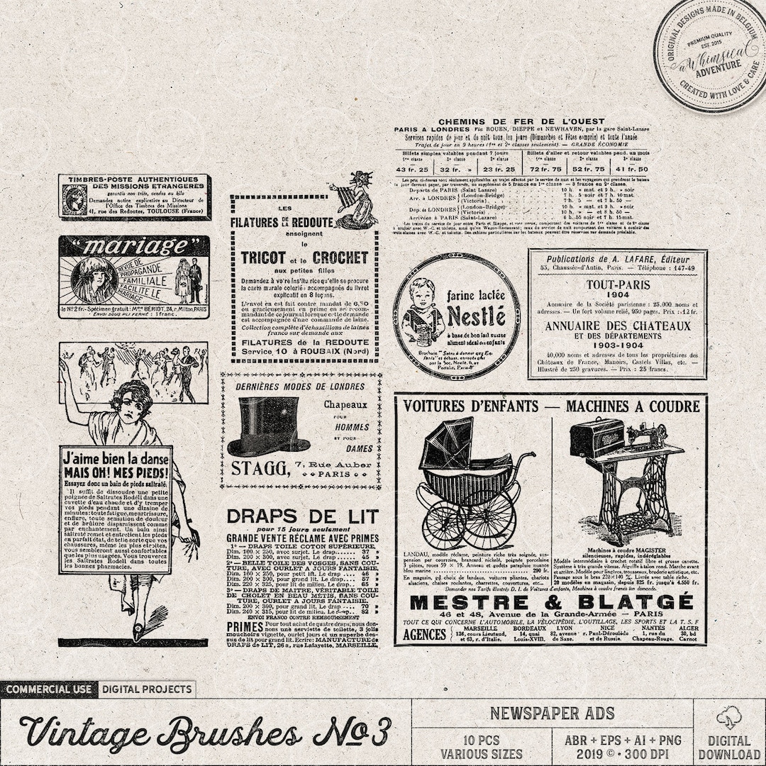 Antique French Advertisements, Commercial Use OK, Digital Download ...
