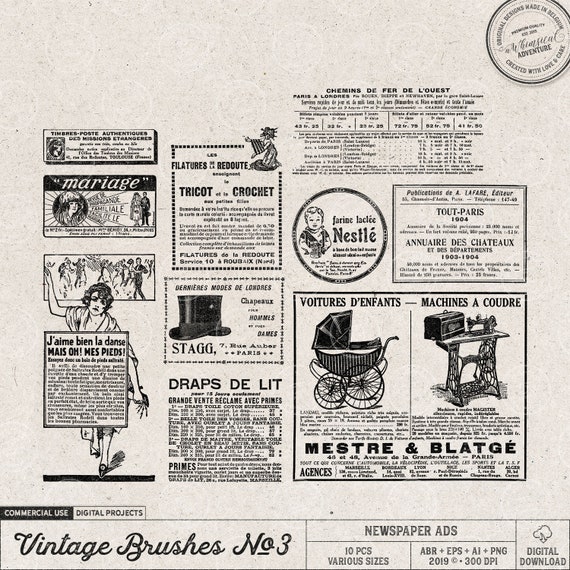 Antique French Advertisements Commercial Use OK Digital - Etsy