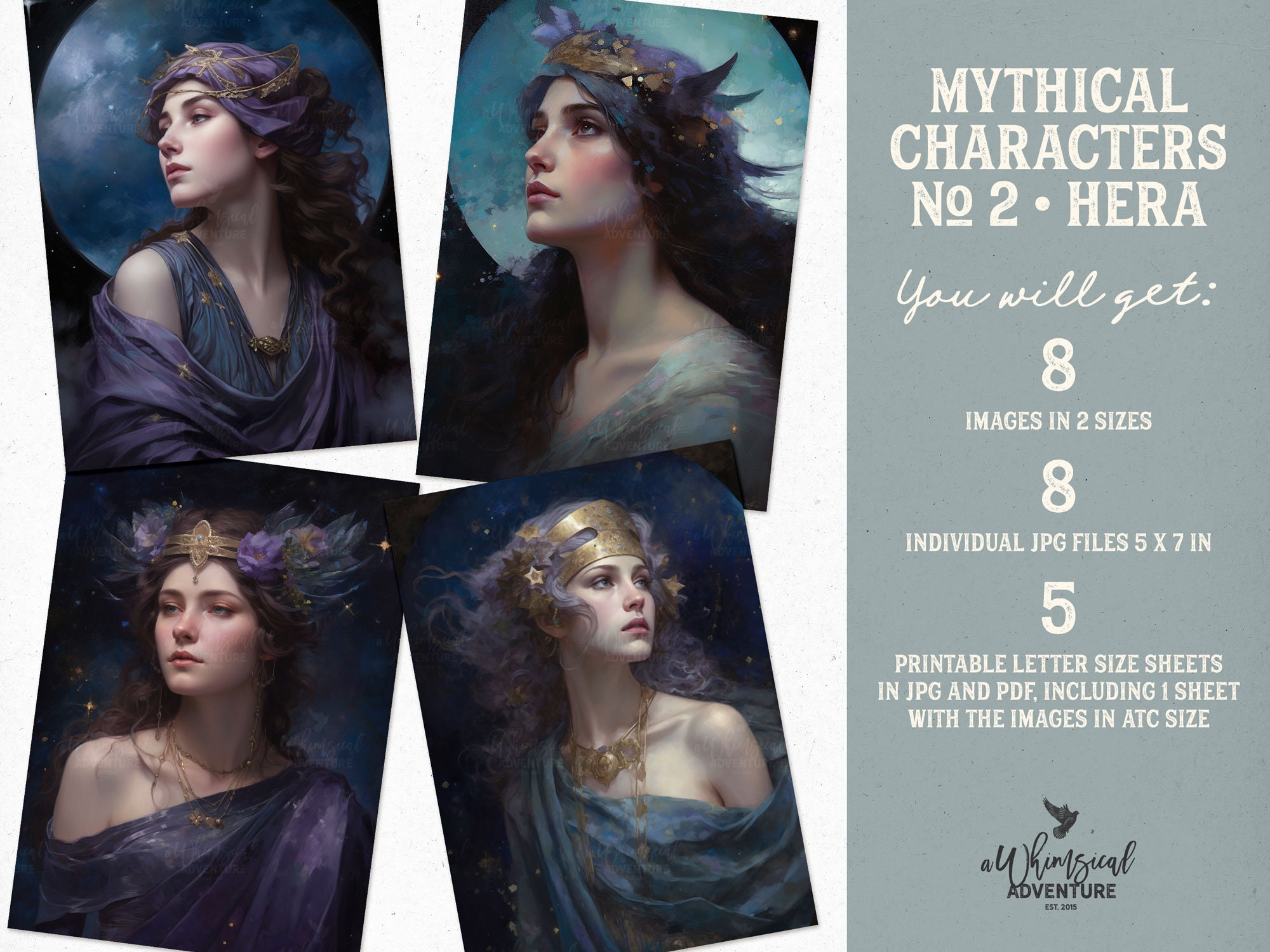 Hera Greek Mythology Celestial Printable Junk Journal Ephemera Pack ...
