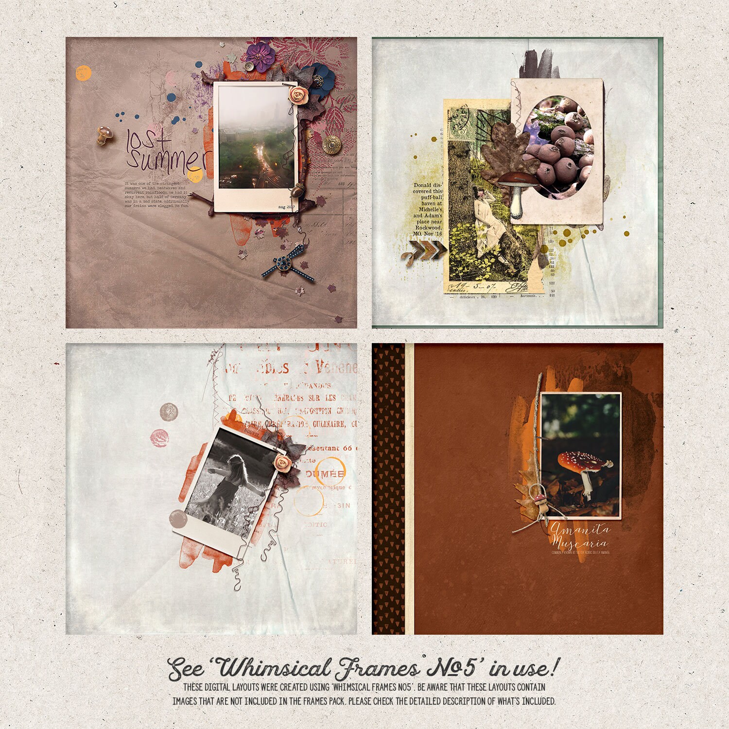 Editable PSD Template, Picture Frame Set, Fall Themed, Photographer ...