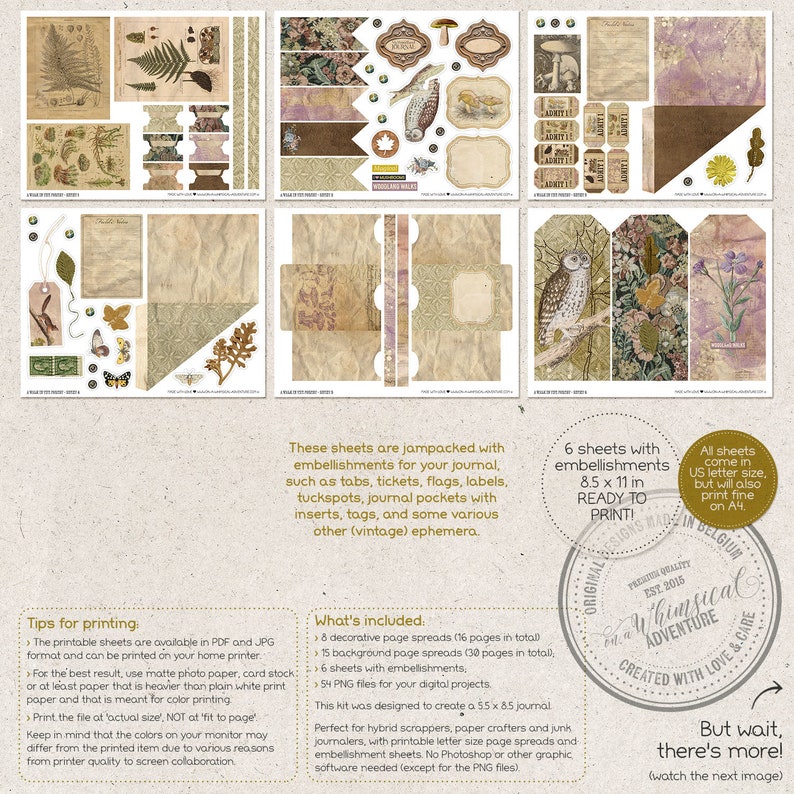 Forest Junk Journal Botanical Journal Kit Nature Journal Kit - Etsy