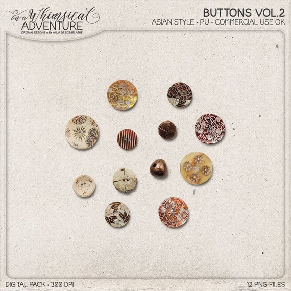 Boho Buttons Hippie Button Mix Oriental Style Commercial | Etsy