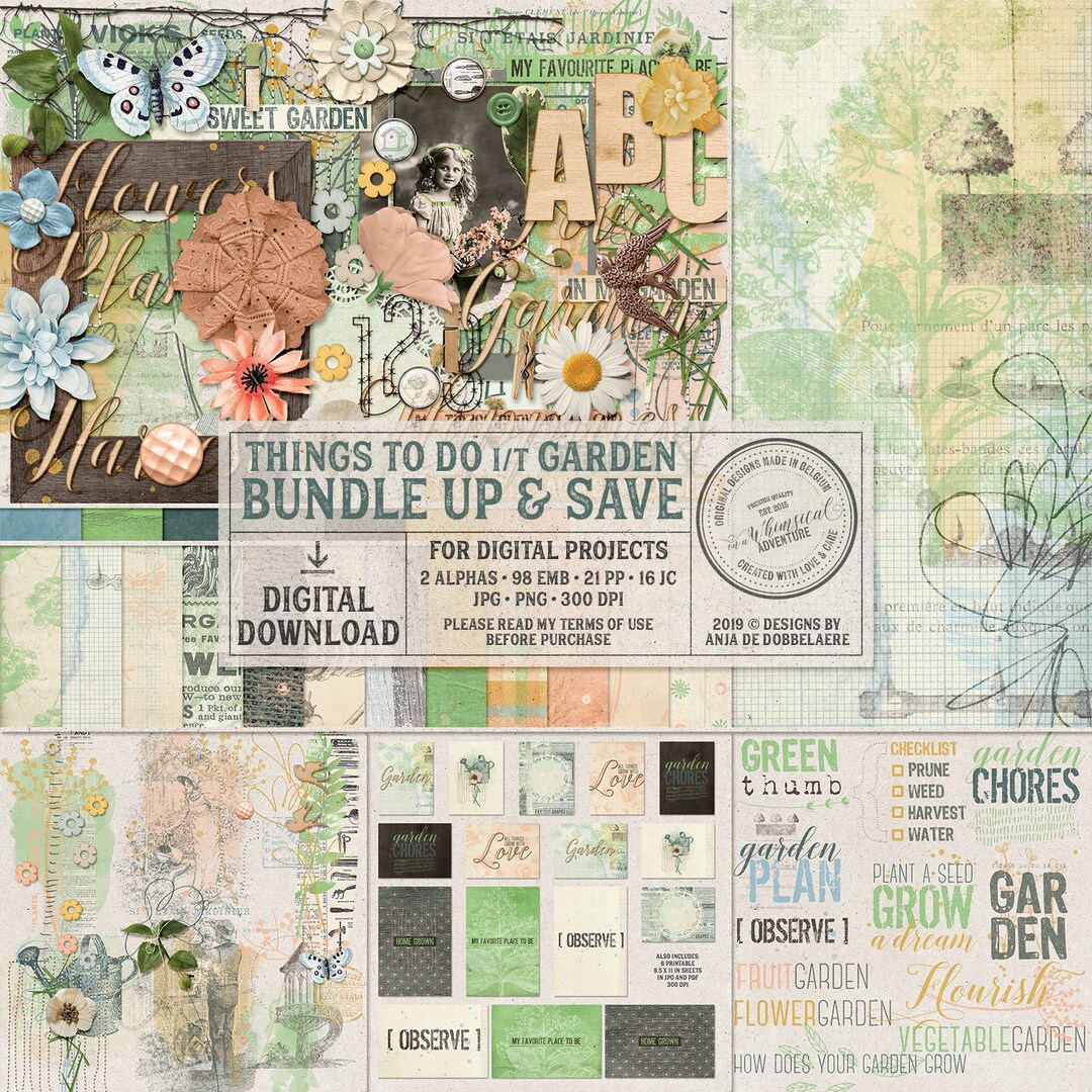 For the Gardener, in the Garden, Digital, Scrapbook, Craft Supplies ...