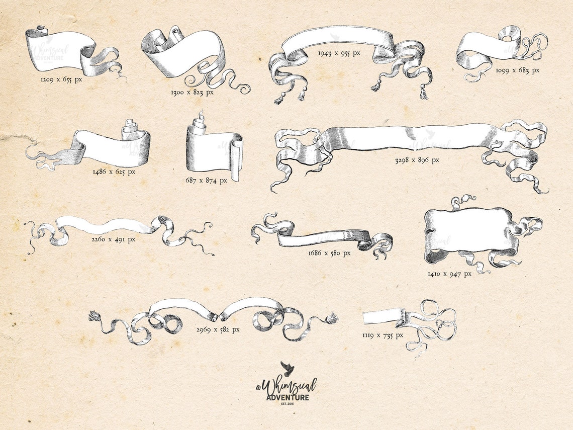 Medieval Banners and Ribbons Clipart for Commercial Use - Etsy