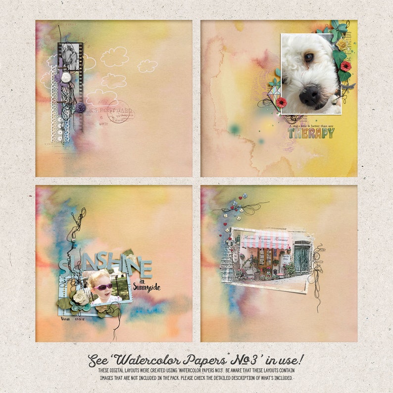 Hand Painted Watercolor Papers Digital Download Printable - Etsy