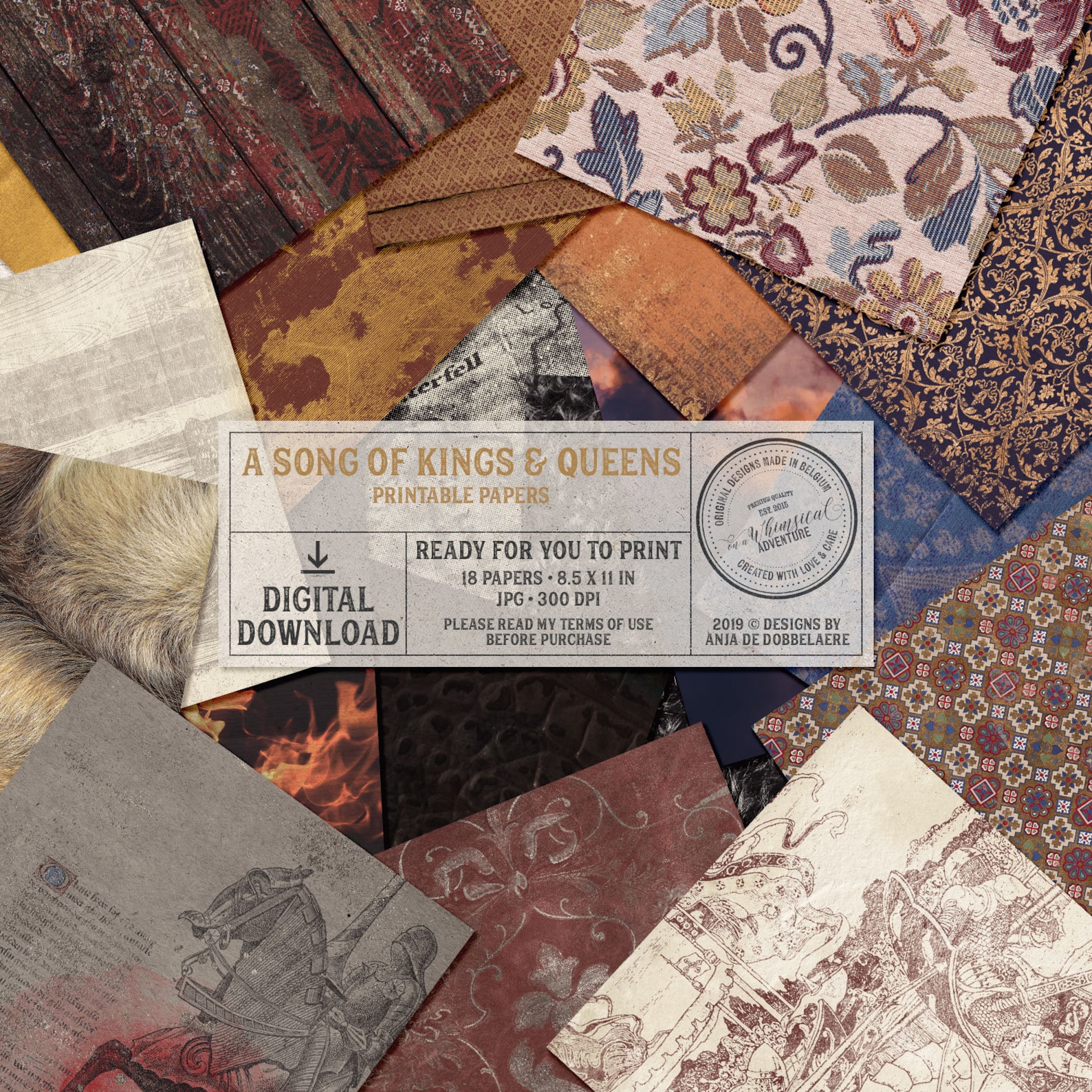 Printable Medieval Style Paper Fantasy Junk Journal Knights | Etsy