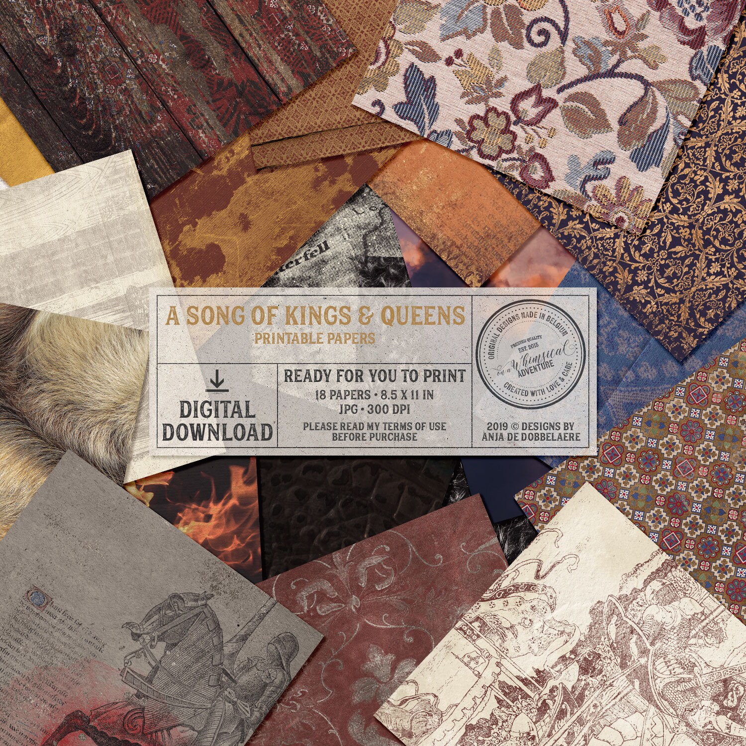 Printable Medieval Style Paper Fantasy Junk Journal Knights | Etsy