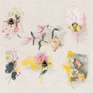 Flower Clip Art, Watercolor Paint, Pink and Yellow, Summer Clip Art ...