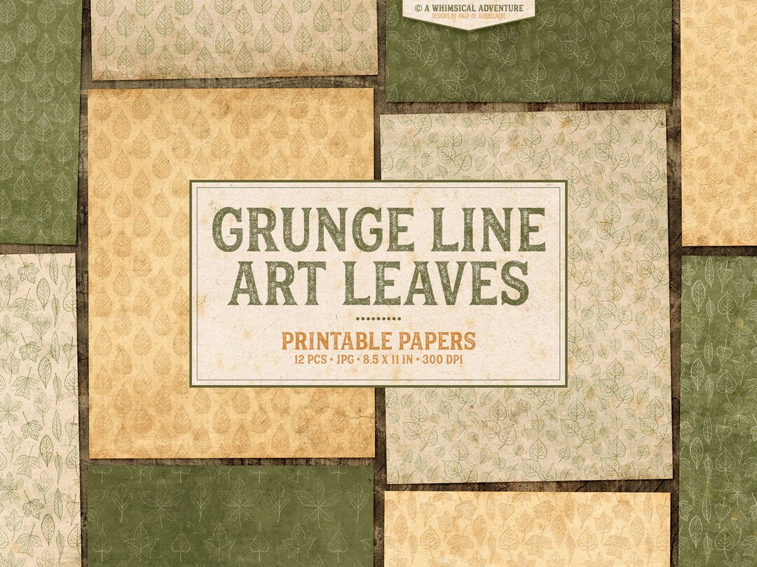 Grunge Fairycore Printable Papers, Botanical Print Scrapbook Paper ...