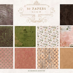 Forest Digital Paper, Enchanted Woodland Scrapbook Paper, Forest Fairy ...