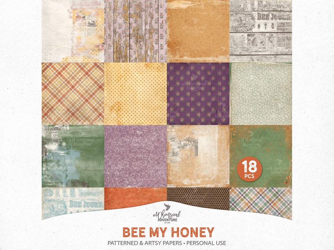 Bee My Honey, Digital Paper, Beekeeper Gift, Save the Bees, Instant ...