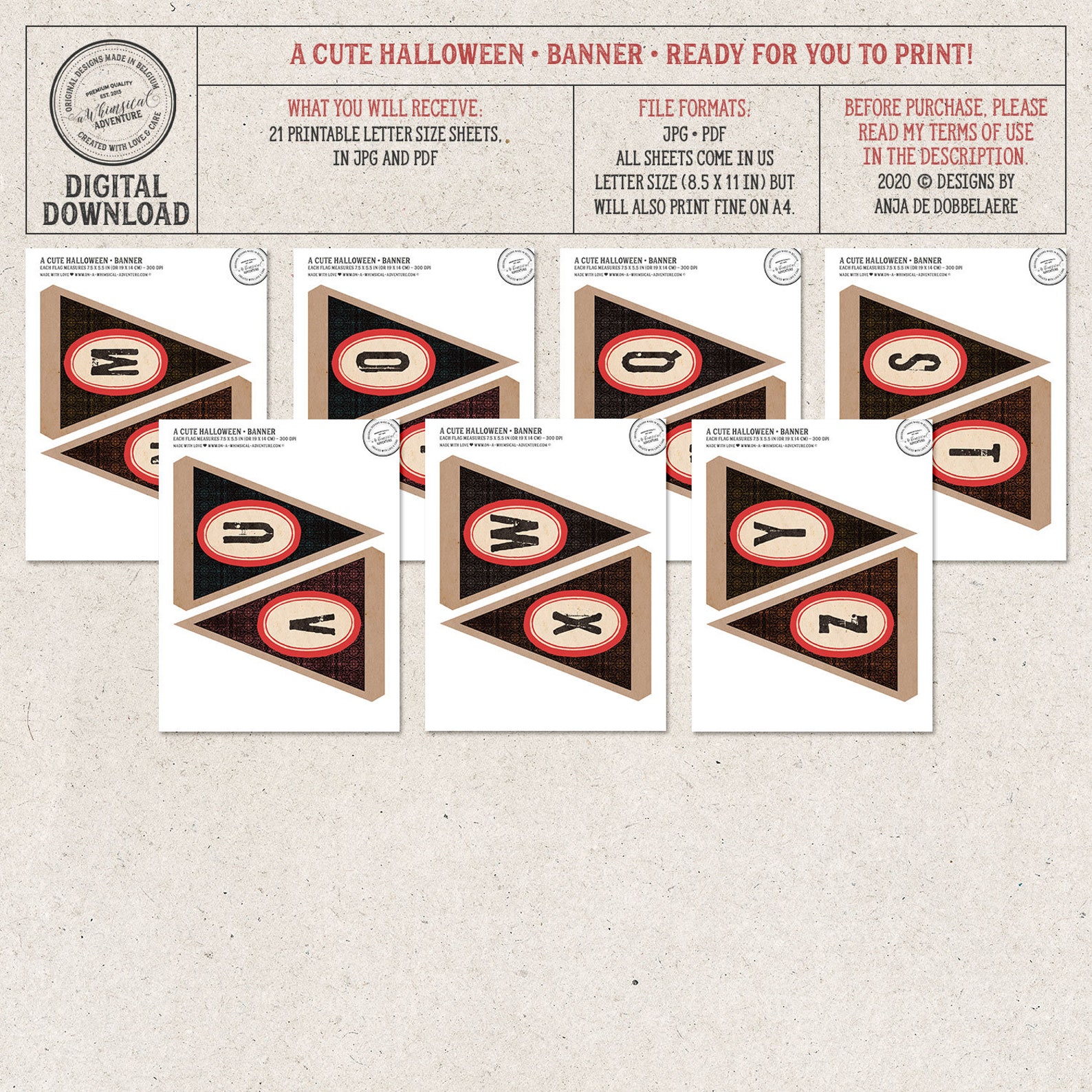 Halloween Banner Printable Banner Party Supplies Halloween | Etsy