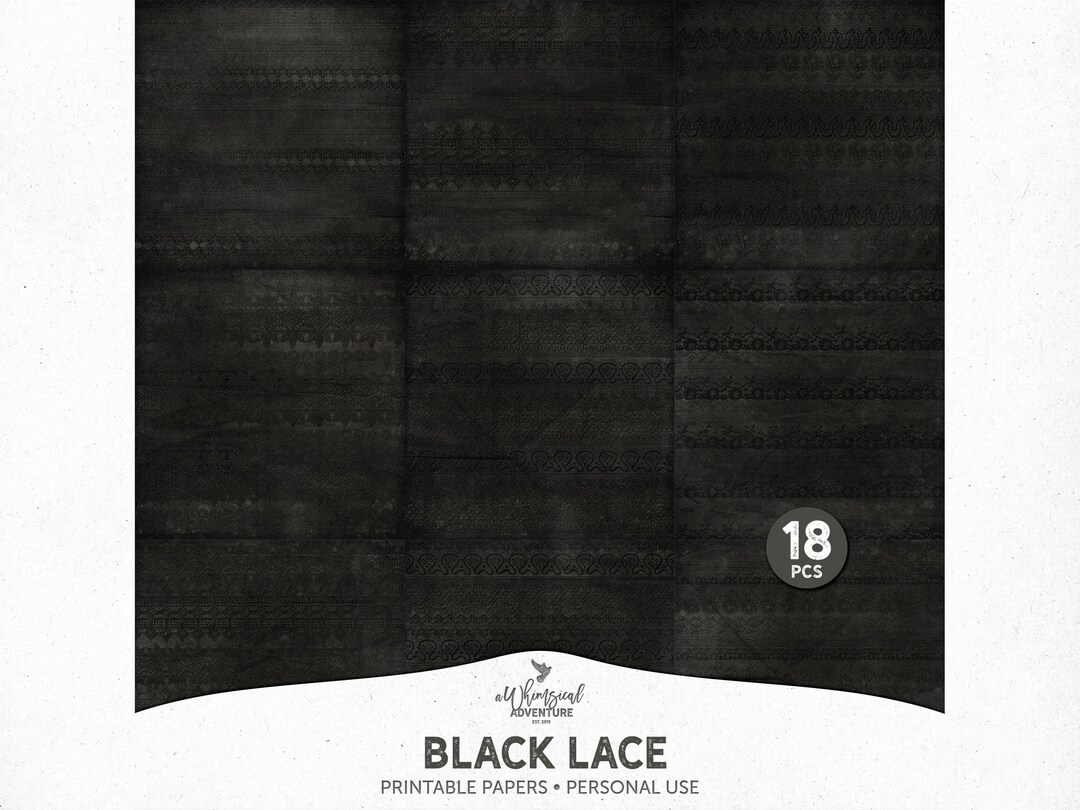 Printable Digital Paper, Gothic Black Lace, Instant Download, Halloween ...