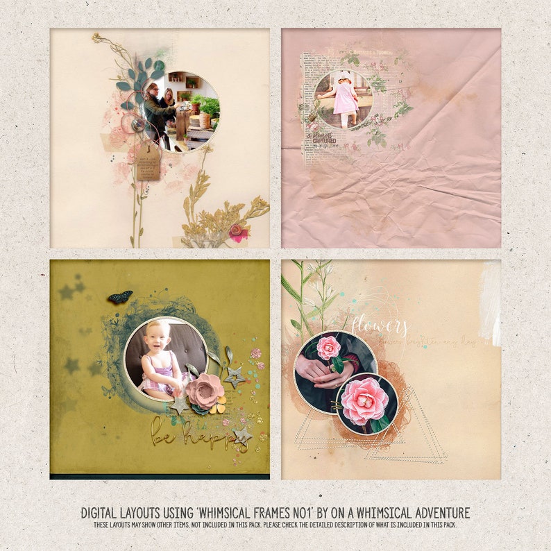 Layered Frame Templates, Round Digital Frames, Instant Download, Paint ...