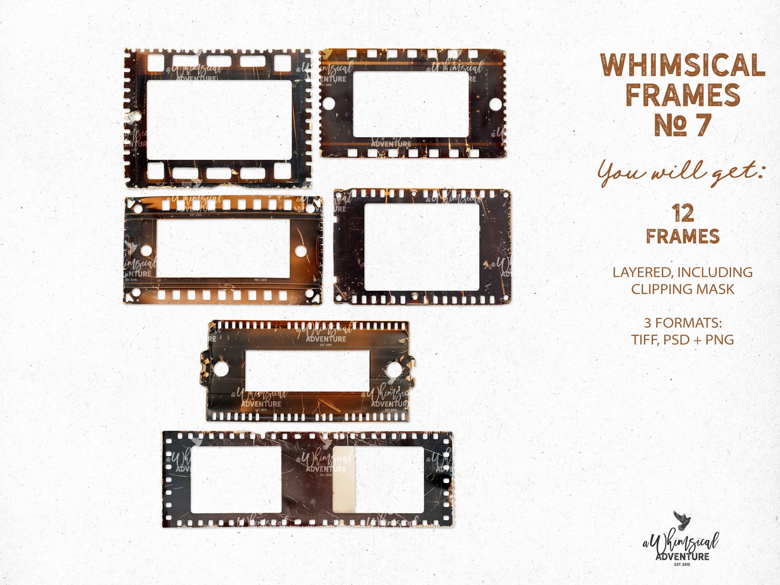 Grunge Negatives Film Roll Strips for Scrapbooking and Journaling ...