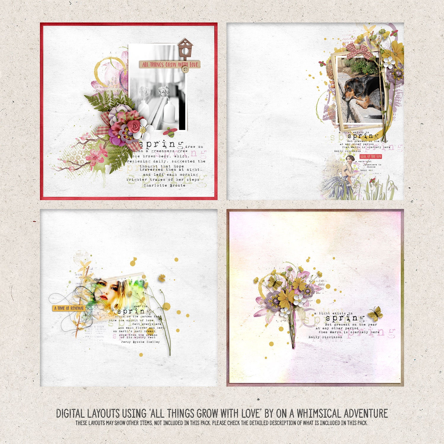 Botanical Color Scheme Ombre Colors Spring Paper Digital - Etsy