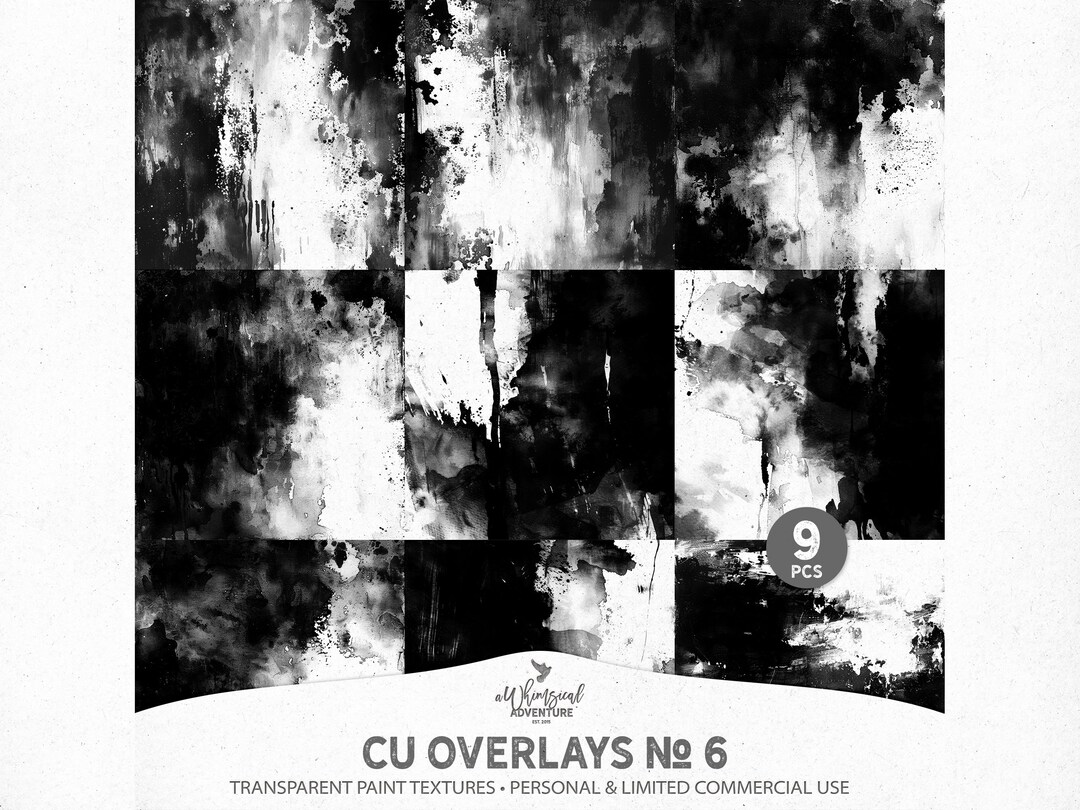 Transparent Painted Overlays PNG Files Scrapbook Designer Tools ...