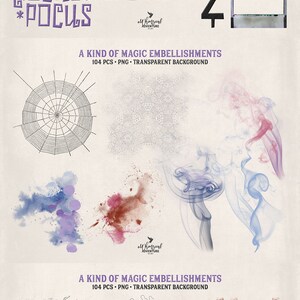 Witch Magic Halloween Clipart, Instant Download Mixed Media Ephemera ...