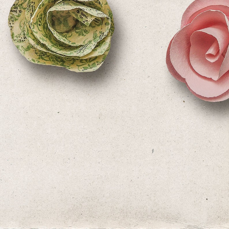 Digital Rose Clipart, Paper Roses, Paper Flowers, Commercial Use OK ...
